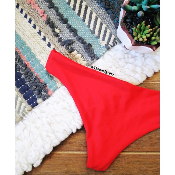 Swim | Nwot Vibrant Red Cheeky Bikini Bottoms | Poshmark
